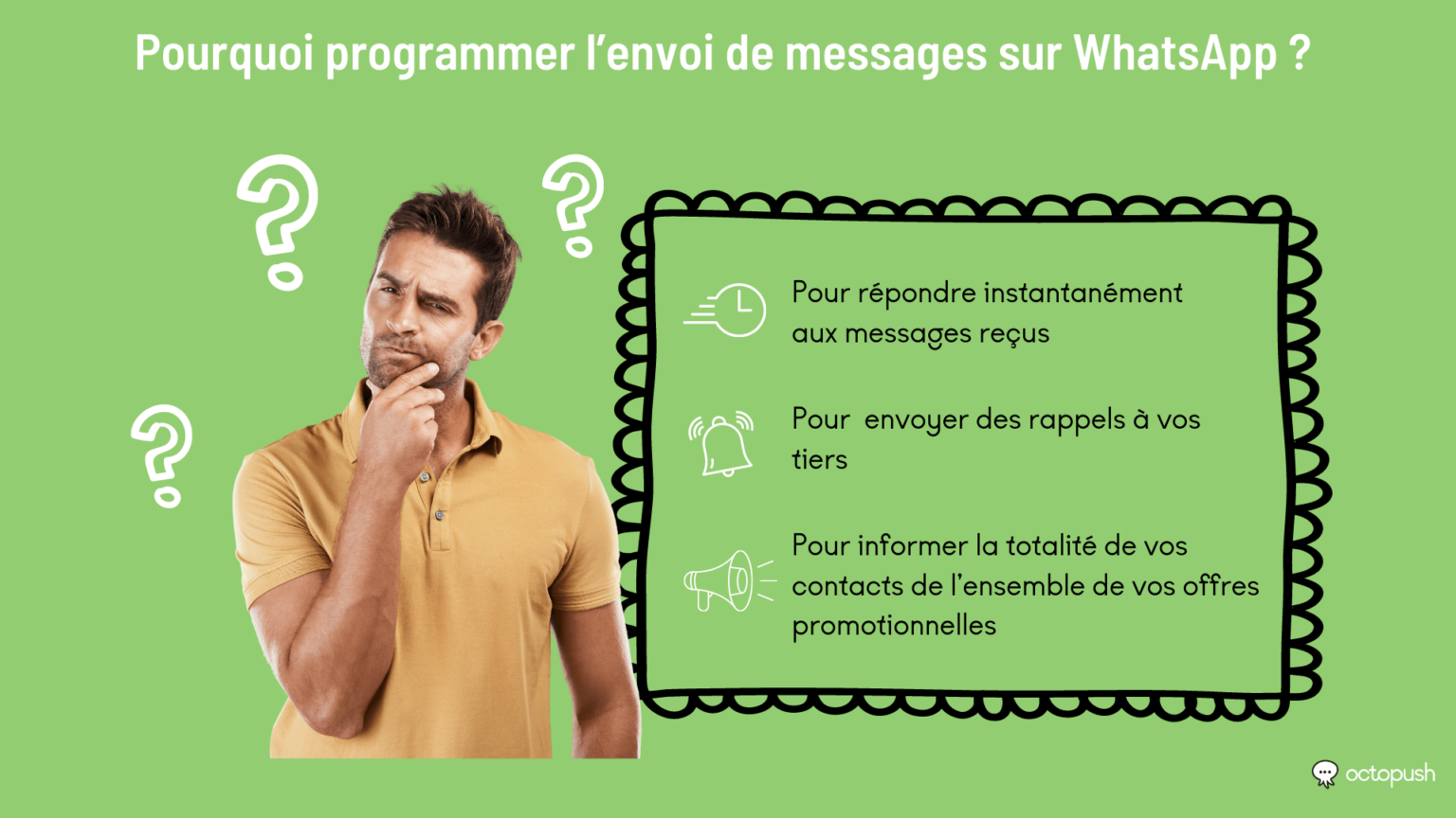 Programmer envoi message WhatsApp : comment ? - Octopush